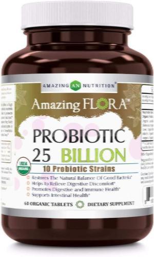 Amazing Flora Probiotic 25 Billion | 10 Strains | 60 Tablets – Amazing ...