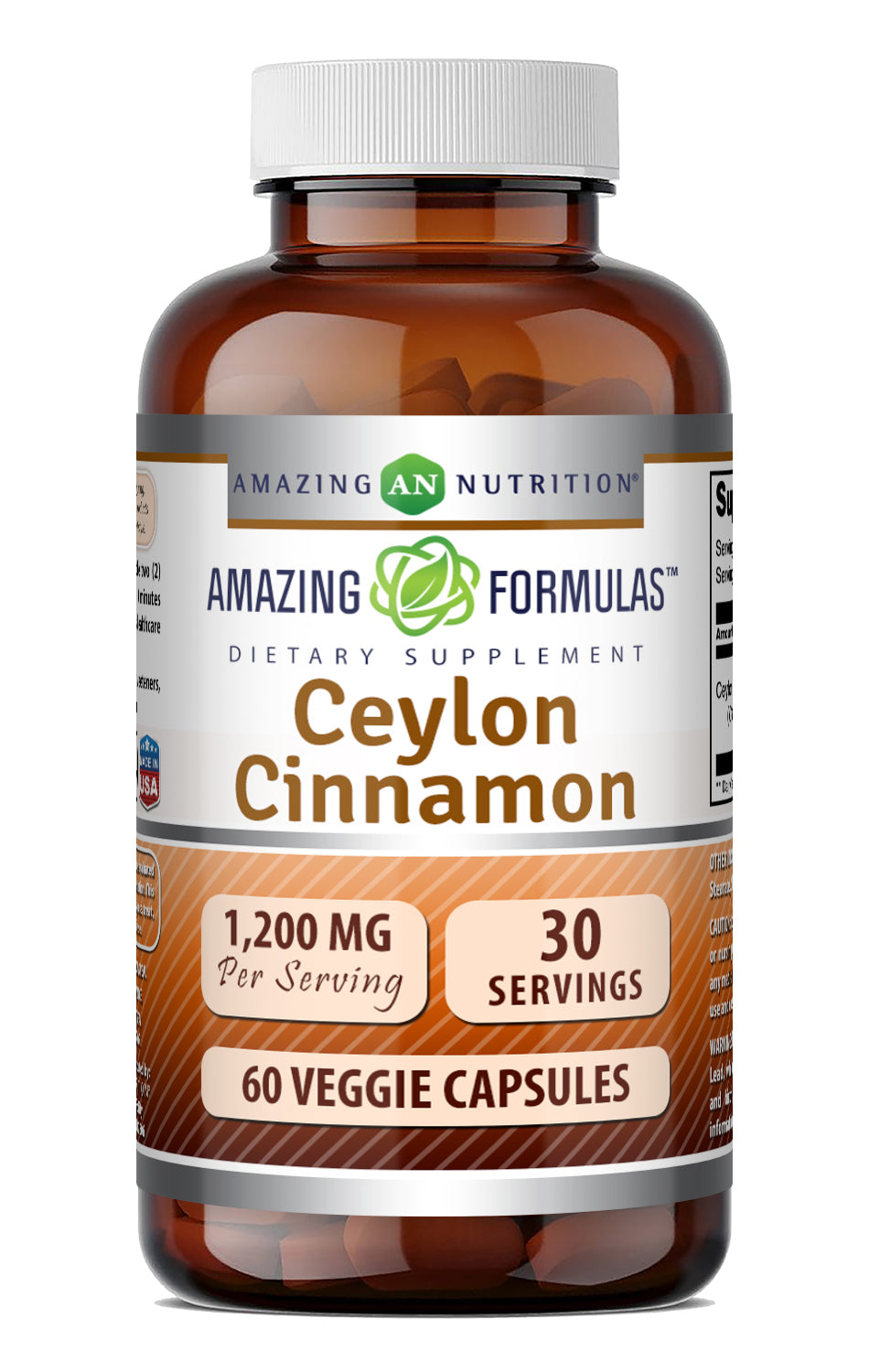 Amazing Formulas Ceylon Cinnamon 1200 Mg per Serving | 60 Veggie Capsu ...