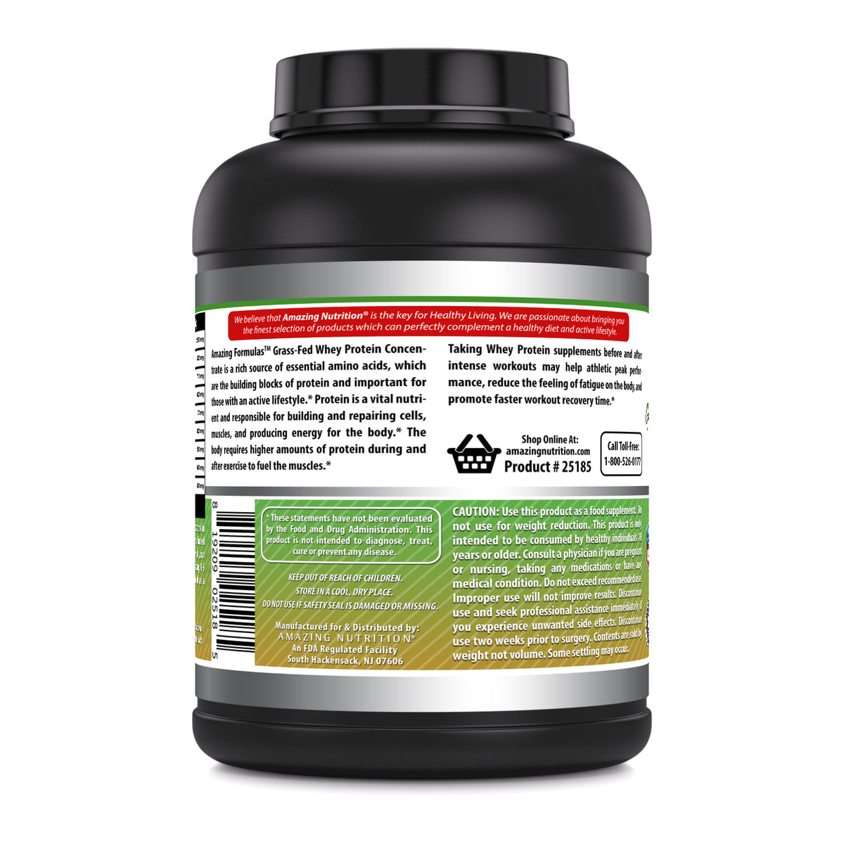 Amazing Formulas Grass Fed Whey Protein | 25 Grams Protein | 70 Servin ...