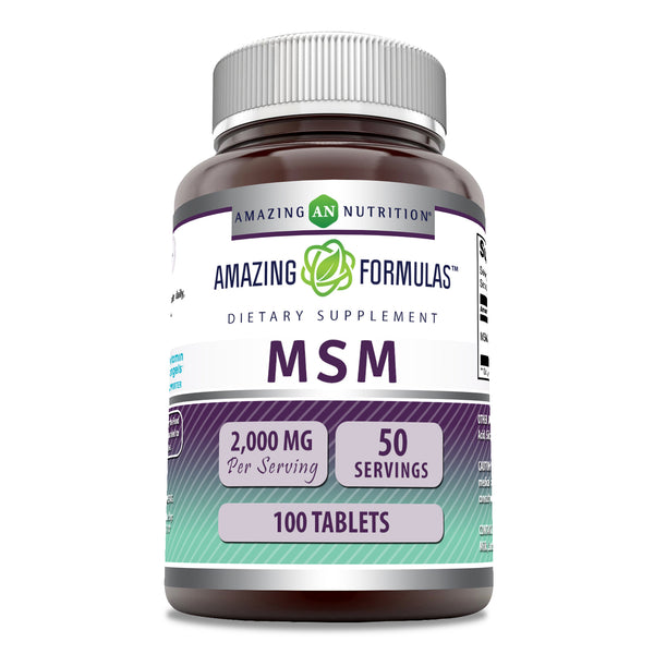 Amazing Formulas MSM | 2000 Mg Per Serving | 100 Tablets – Amazing ...