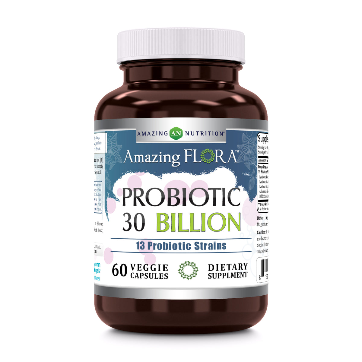 Amazing Flora Probiotic 30 Billion | 13 Strains | 60 Veggie Capsules ...