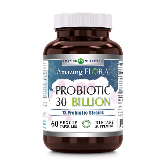 Amazing Flora Probiotic 30 Billion | 13 Strains | 60 Veggie Capsules ...