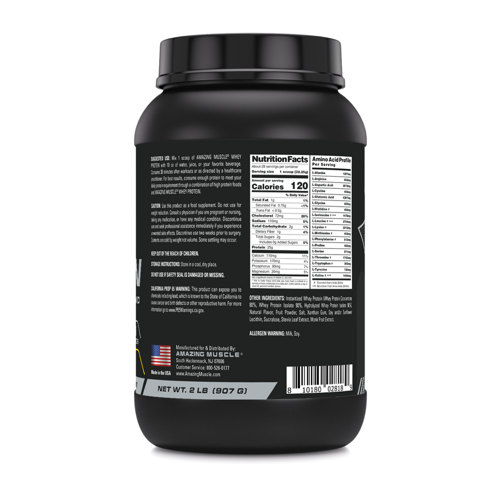 Amazing Muscle Whey Protein Isolate & Concentrate | 2 Lbs | Banana ...