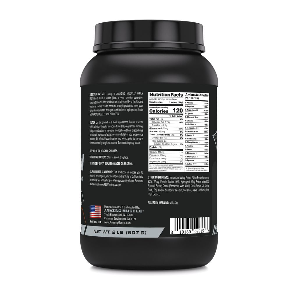 Amazing Muscle Whey Protein Isolate & Concentrate | 2 Lbs | Chocolate ...