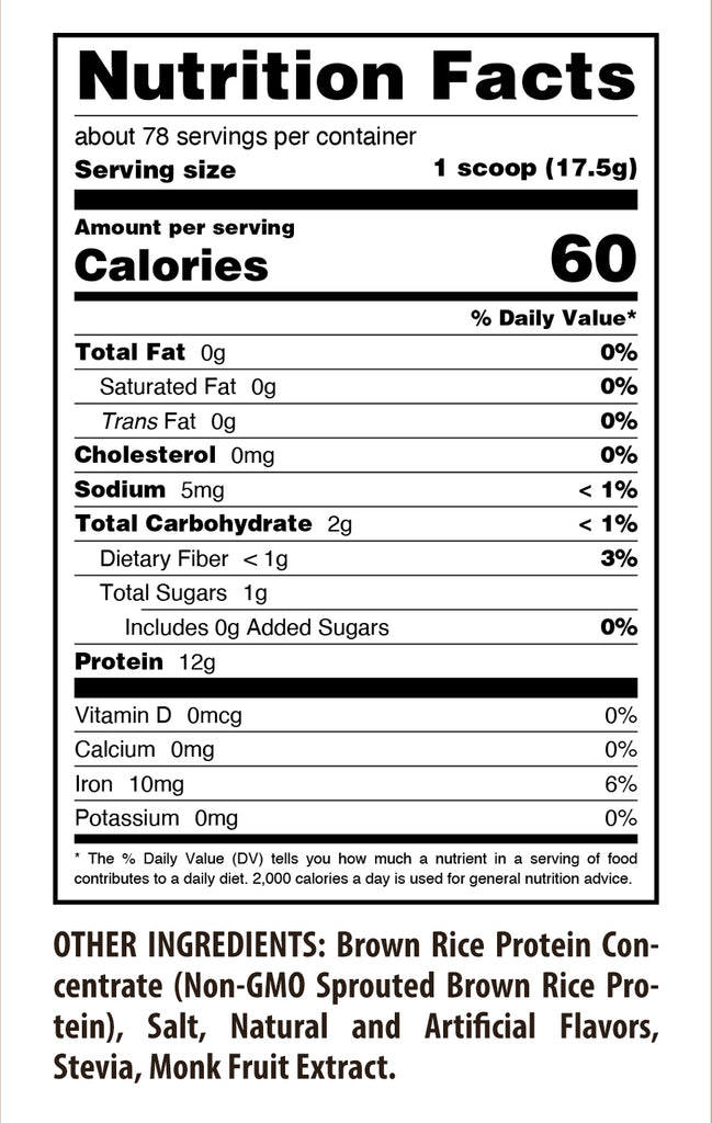 Herbal Secrets Brown Rice Protein Powder 12 Grams per Serving | Cookie ...