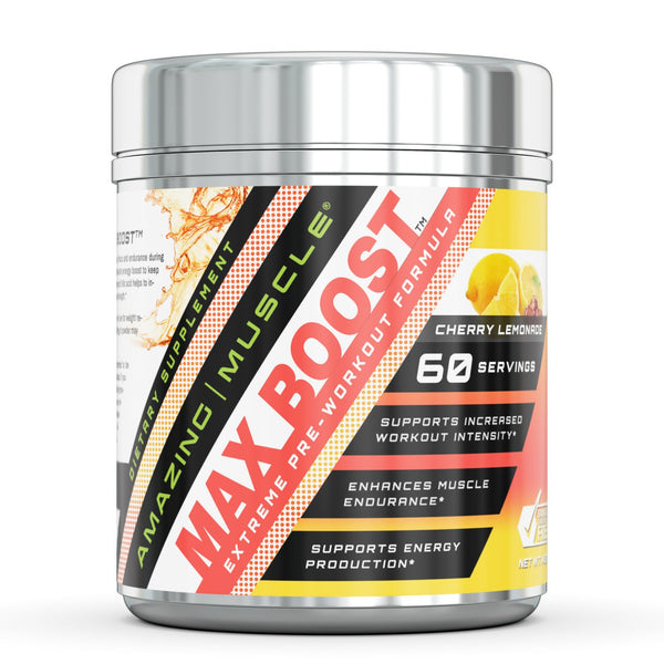 Amazing Muscle Max Boost- Advanced Pre-Workout Formula - 60 Servings ...